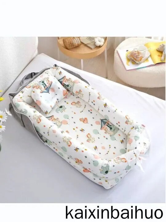 Кровать детская 28х48х18 см, белый, зеленый