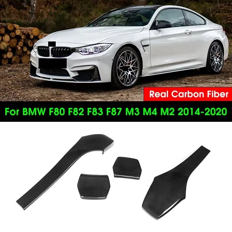 Для BMW F80 M3 F82 F83 M4 Седан Купе Кабриолет 2014-2020: Накладки на спинки сидений из настоящего сухого карбона, аксессуары для внутренней отделки автомобиля