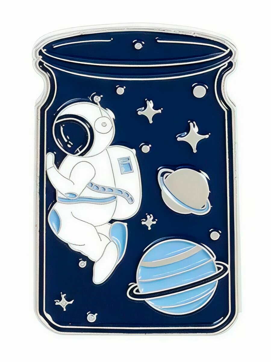 Значок Банка с космосом и космонавтом