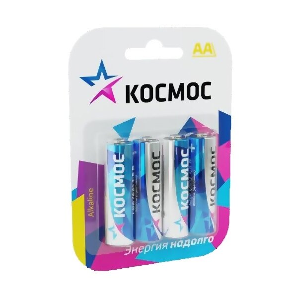 Батарейки Космос "Classic", алкалиновые, AA, LR6, 4 BL