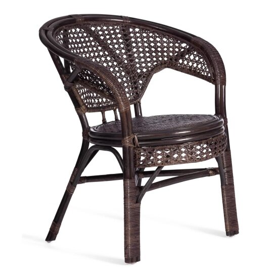 Кресло Tetchair "PELANGI" 02/15B / без подушки / ротанг, walnut (грецкий орех)
