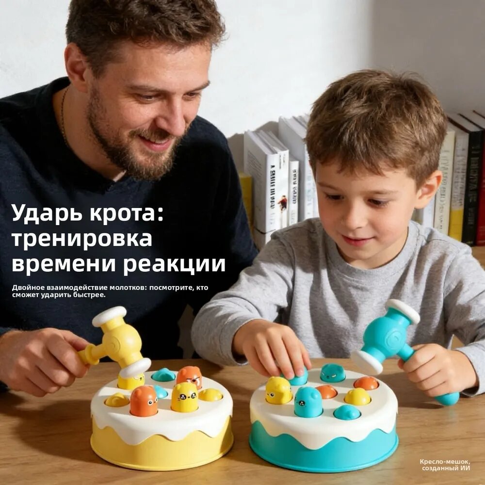 Интерактивная игра Бей крота Безопасная игрушка для совместных игр Идеальный подарок для малышей