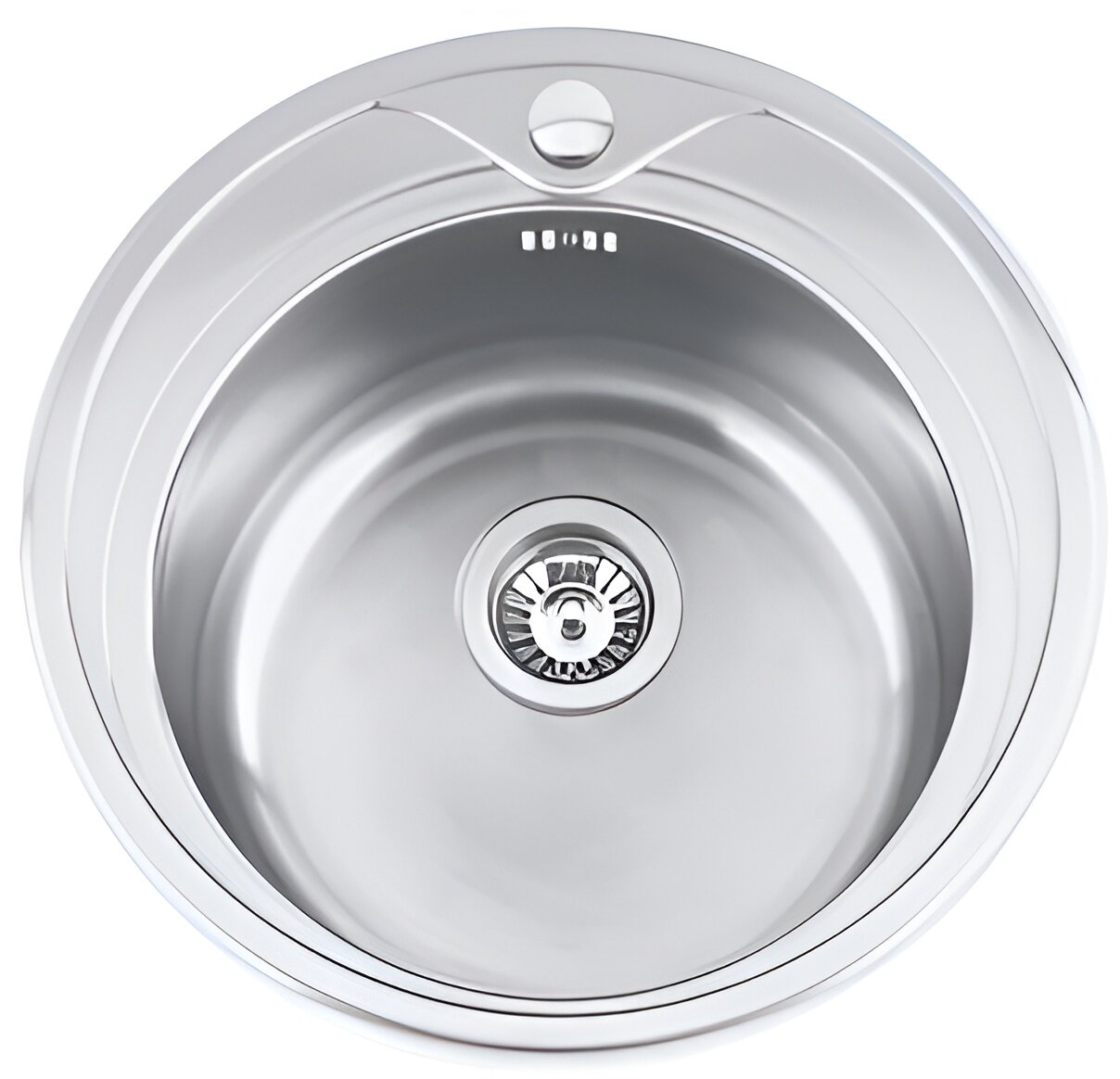 Кухонная мойка Pio Redondo LUX 3,5"- нержавеющая сталь, круглая, полочка с отверстием под смеситель, Rodi (Португалия)