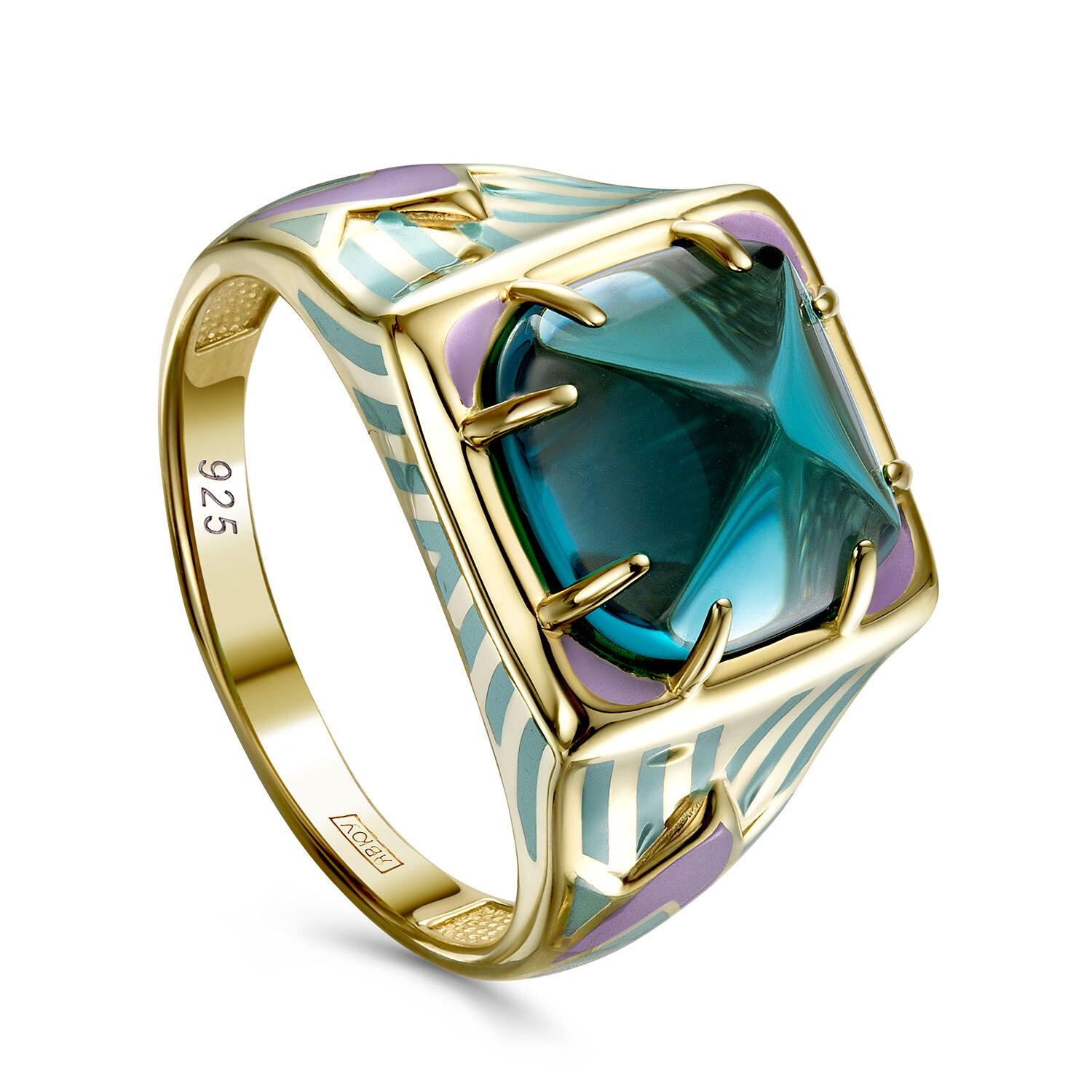 Кольцо широкое, серебро, 925 проба, родирование, алпанит