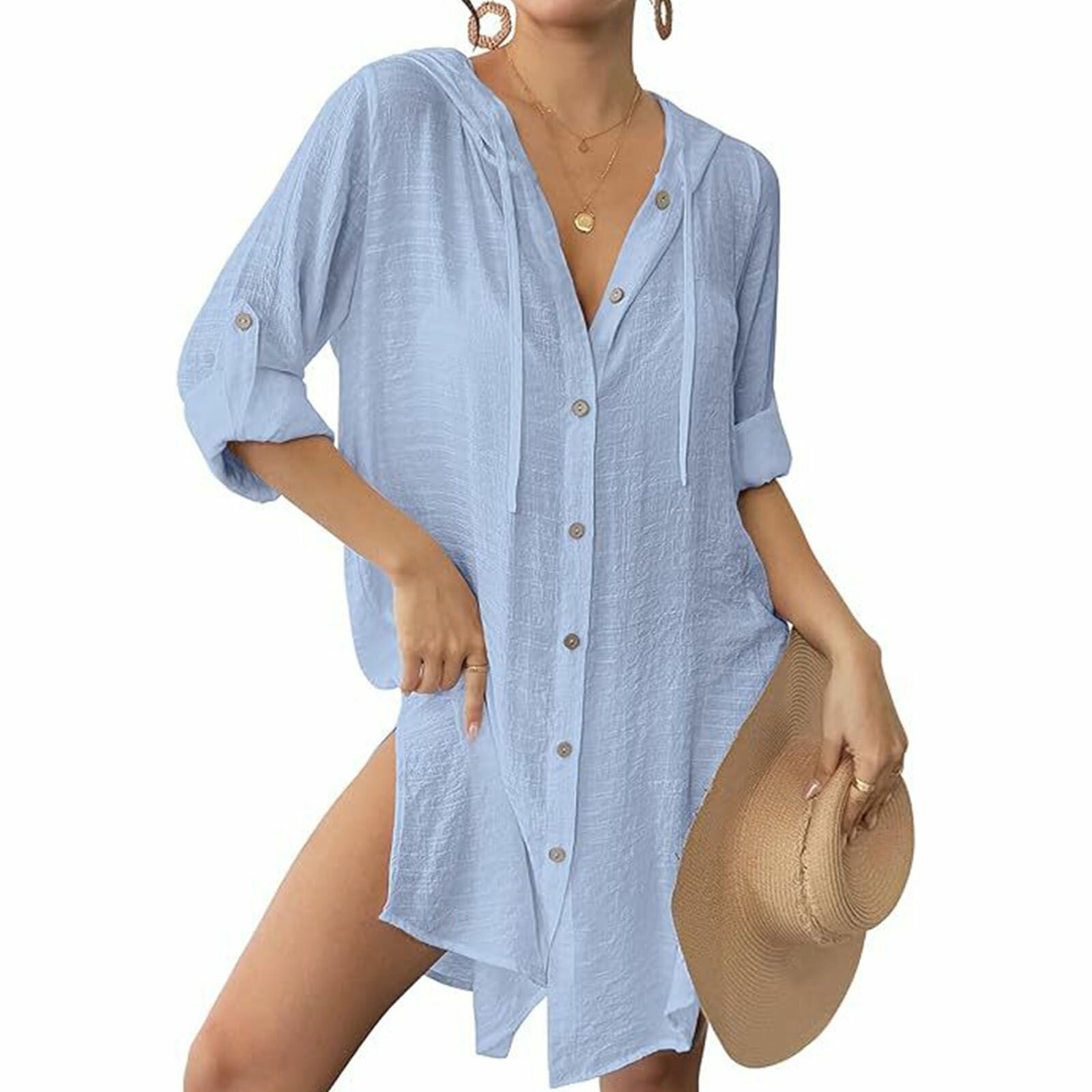 Практичная рубашка с капюшоном для защиты от солнца