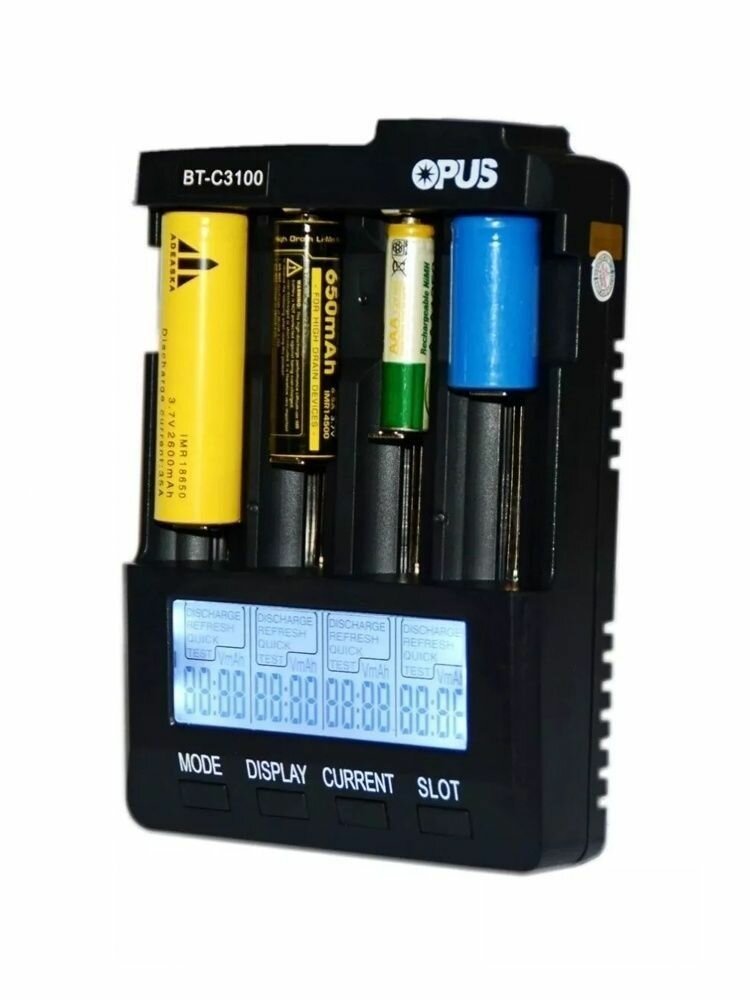 OPUS BT-C3100 V2.2 Универсальное устройство для пополнения жидкокристаллического экрана с четырьмя слотами Smart Rechargeable Smart Battery Charger