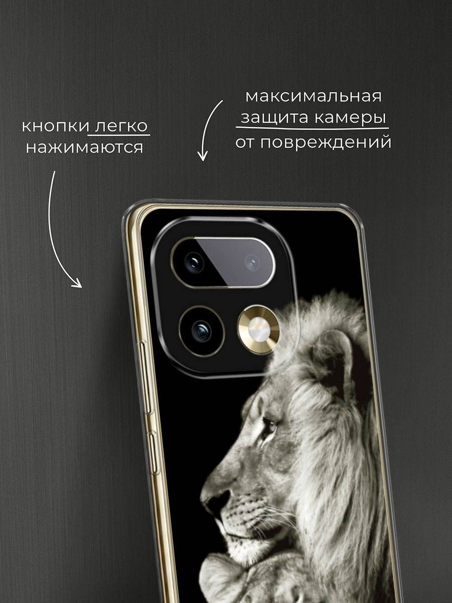 Чехол на Realme 16 Pro+ / Реалме 16 Про+ с принтом Лев и львица — фото 1