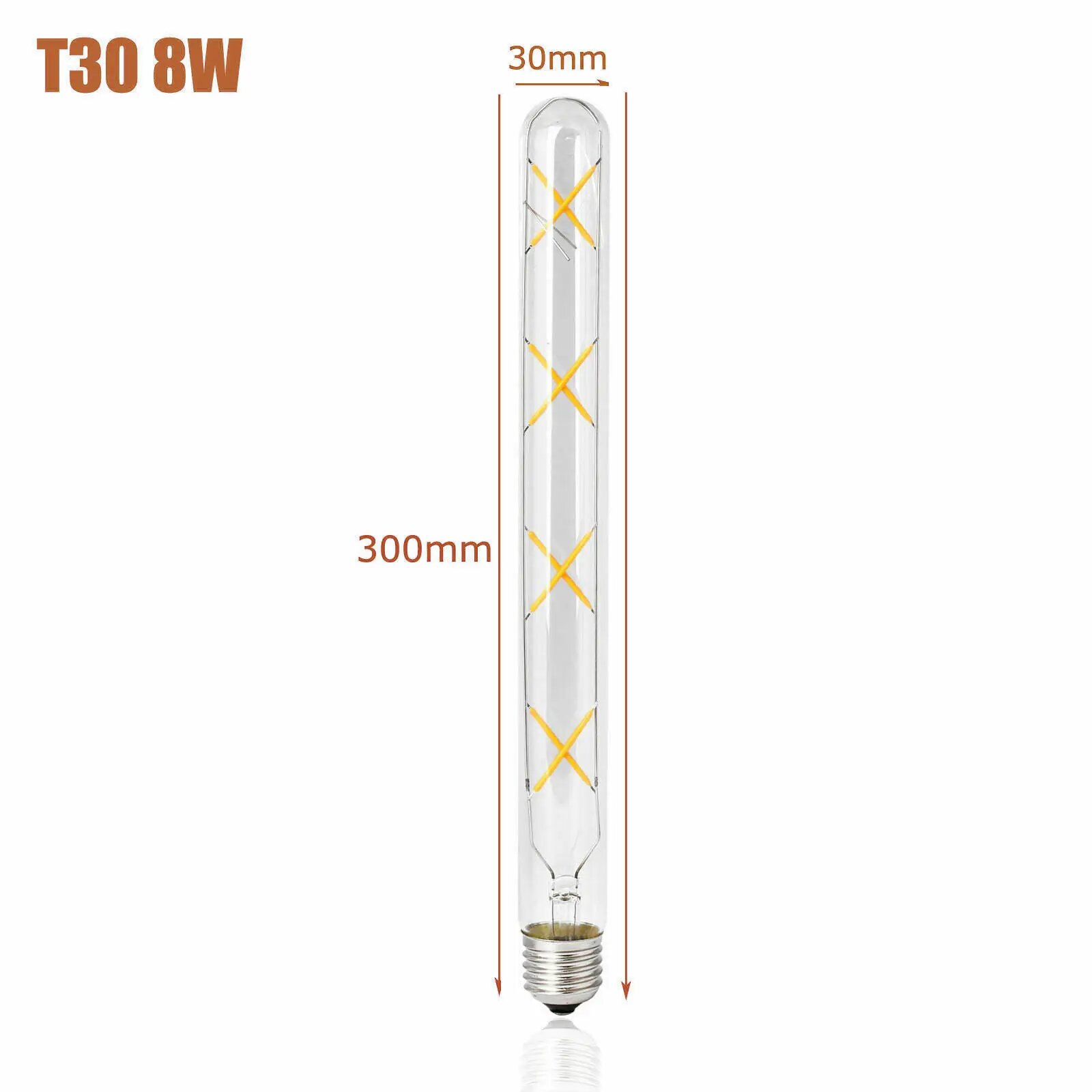 LED лампа YORYZENG T30 теплый белый 4-8Вт E27 8W AC 85-265V