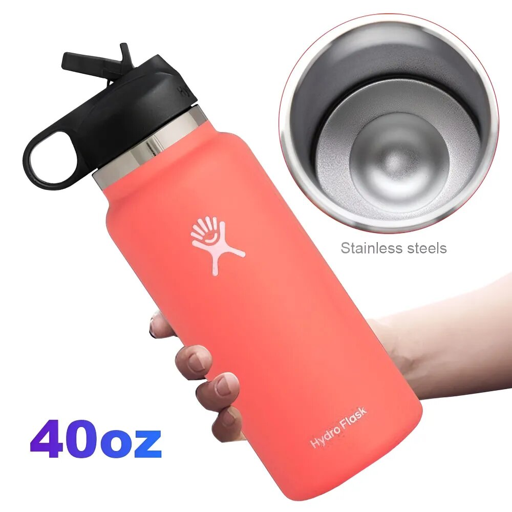 Термос Hydro Flask 40oz (около 1183 мл) для напитков из нержавеющей стали с широким горлом
