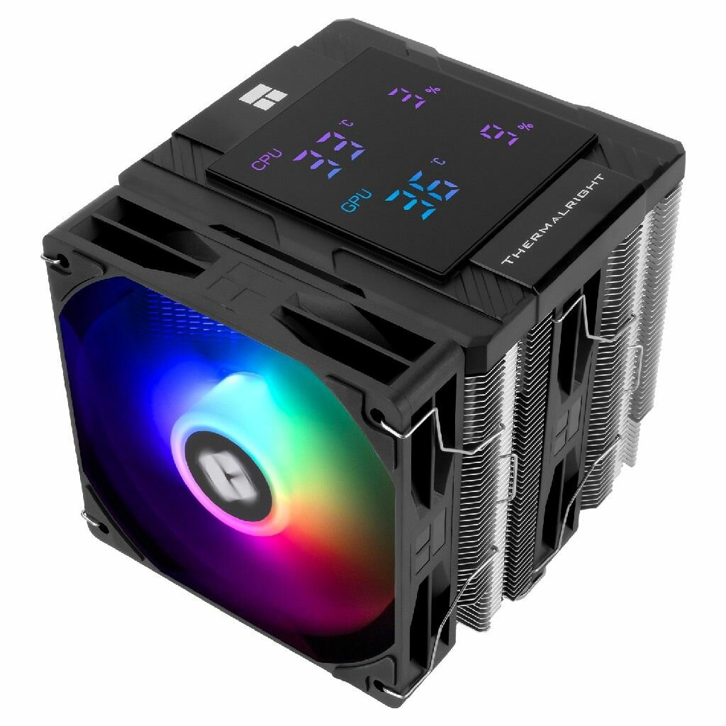 Кулер Thermalright Peerless Assassin 120 Digital ARGB Black LGA115X 1200 1700 1851 AM4 AM5 (Dual Tower, 2x120mm ARGB PWM Fan, медное основание, 6 тепл. трубок 6мм) / TRPA120DAB