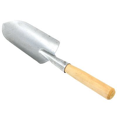 Совок хозяйственный Домашняя Мода "Посадочный" 17х8 см, s 0,08 см, большой, оцинкованный, деревянный черенок 18 см (TP-SPBO)