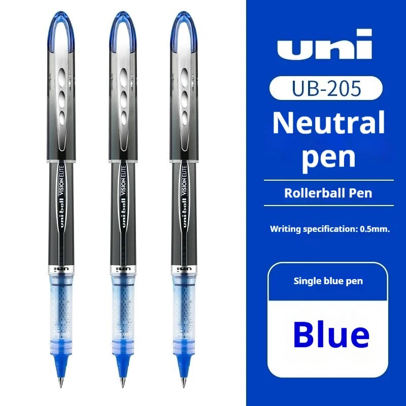 Гелевые ручки Uni Vision Elite Синий, 3pcs UB205 Blue