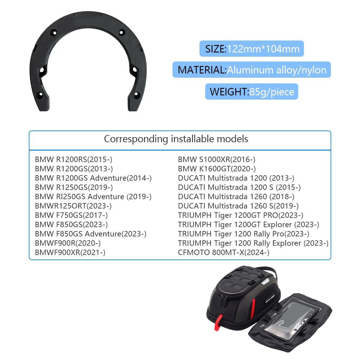 Универсальная Магнитная Сумка На Бак Мотоцикла, Портативная, Черная, Для R1200GS ADV, R1250GS, F850GS, F750GS, Для Хранения Карт