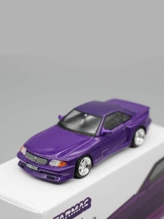 Машинка Tarmac Works TW 1/64 Mercedes Benz SL 500 Koenig Specials purple Die-cast Alloy Car Model Collection Display Gift