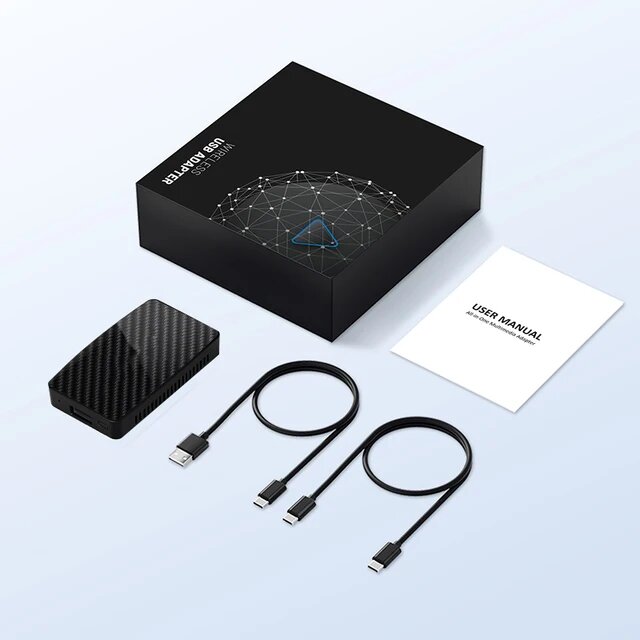 Беспроводной адаптер OTTOMOTION Android AI Box CarPlay со встроенными приложениями Android Auto, YouTube, Netflix, TikTok и IPTV, подходит для проводных автомобильных систем CarPlay.