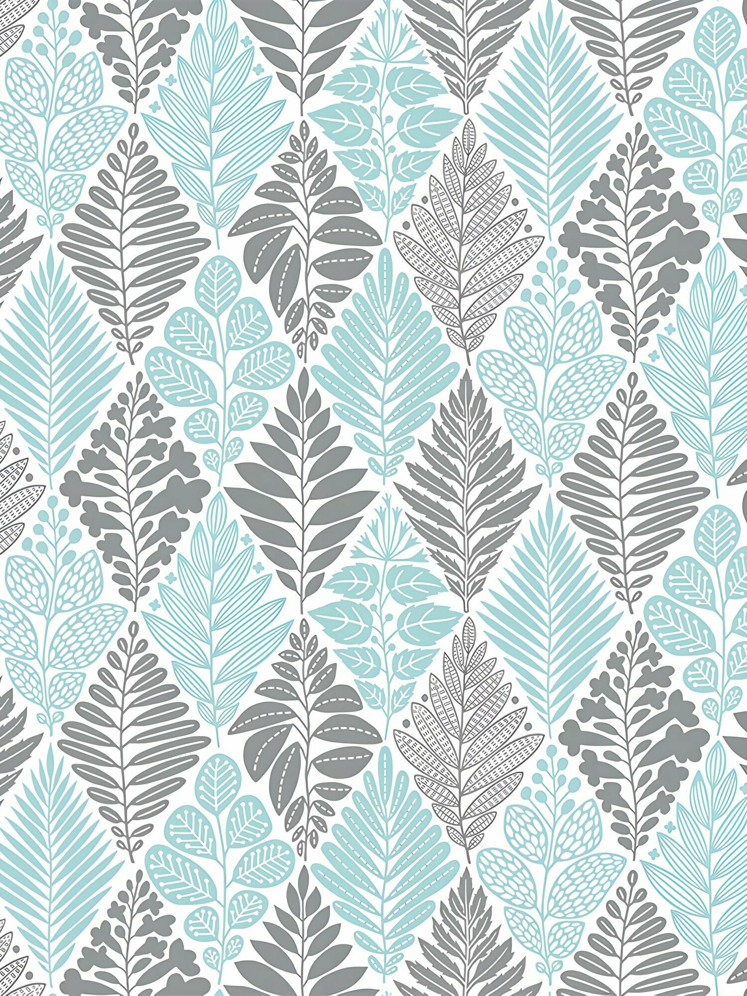 Клеенка Колорит 1.3х20 м ПВХ на нетканой основе, голубая с листьями, рулон для кухни и дачи, артикул 590/36