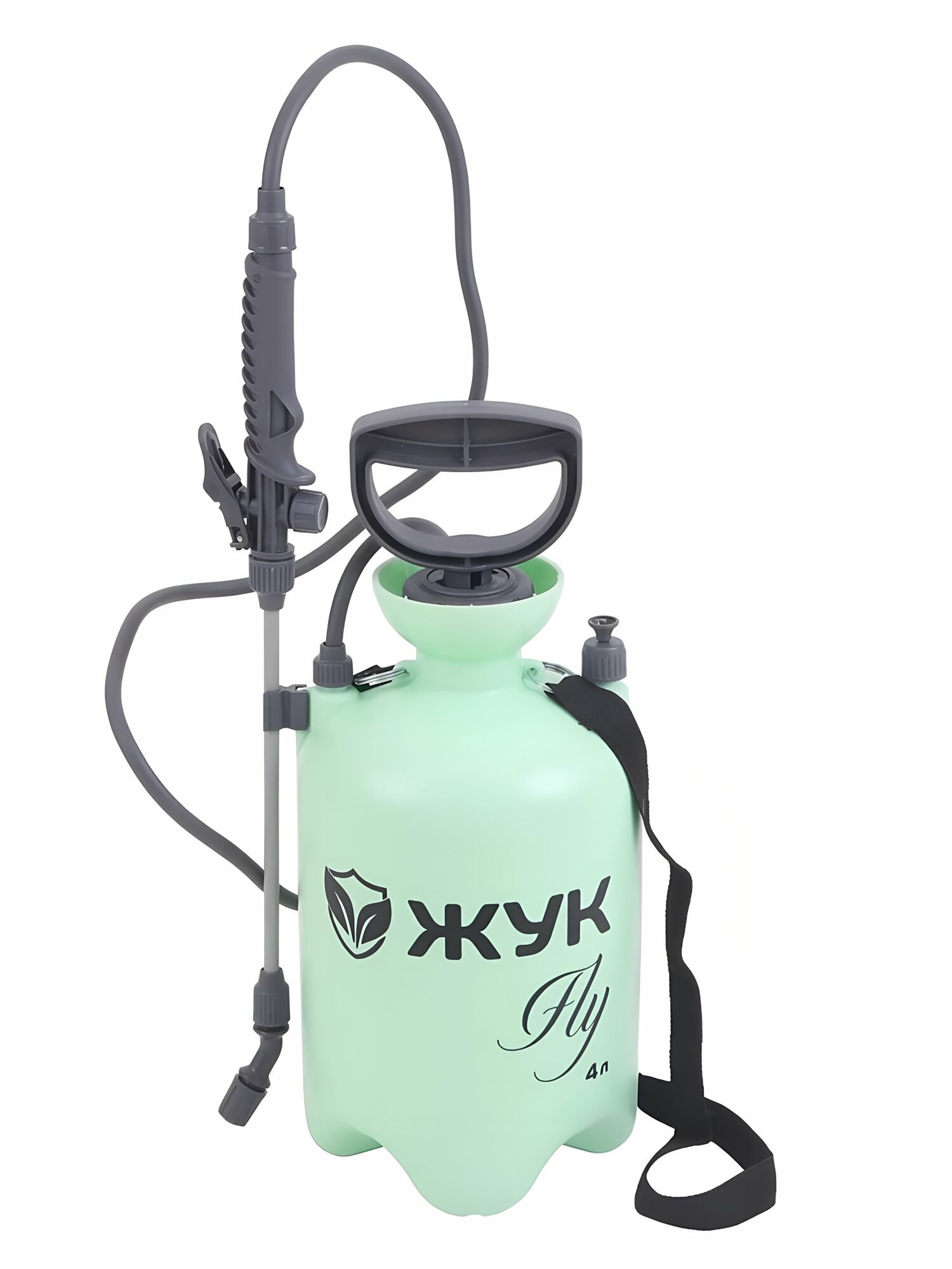 Садовый опрыскиватель Жук Fly 4л помповый ранцевый для обработки растений химикатами, мятный, штанга 60 см