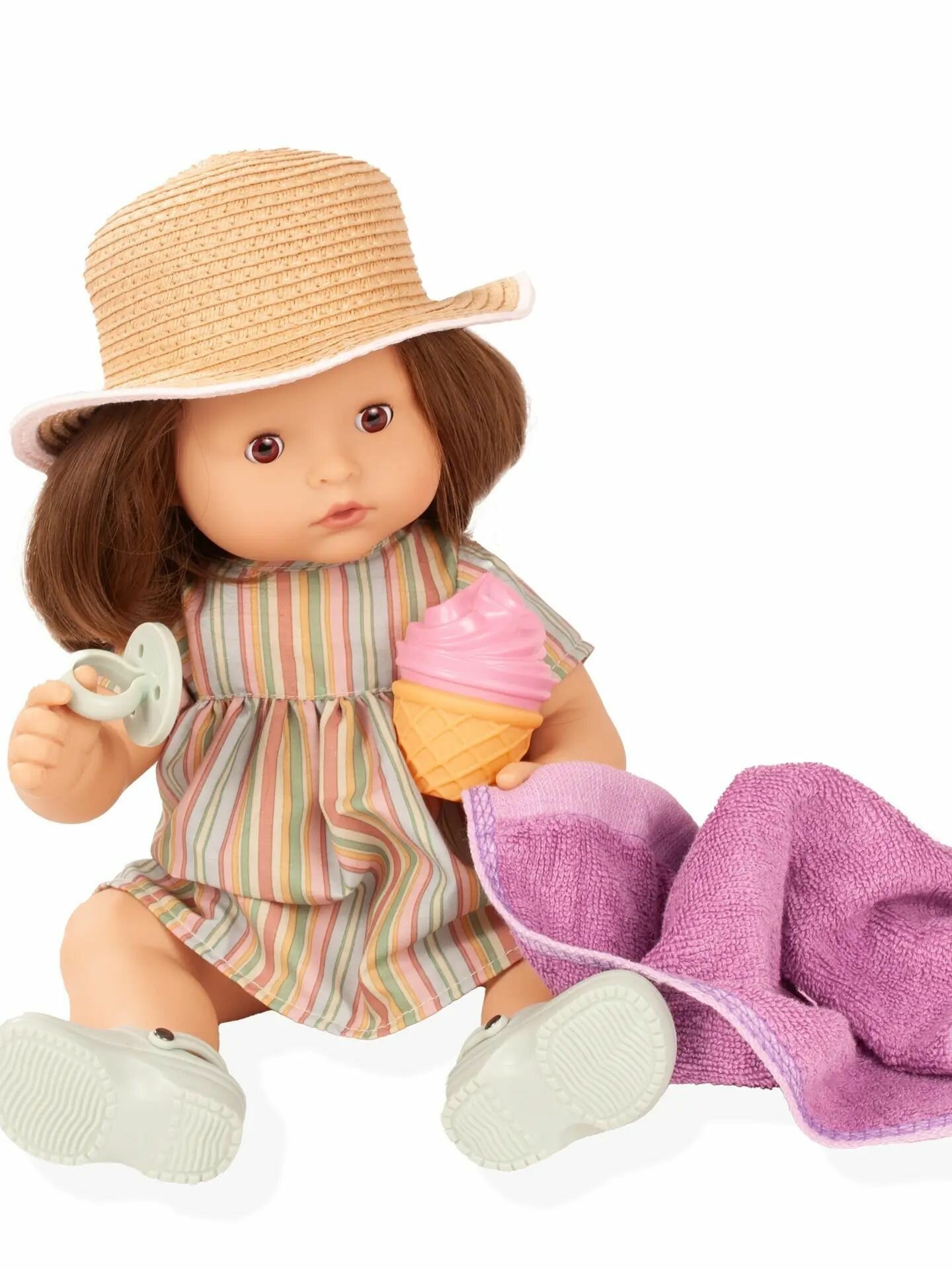 Кукла-пупс Gotz Aquini - Кукла для купания в полосатом платье, 42 см - 2518254