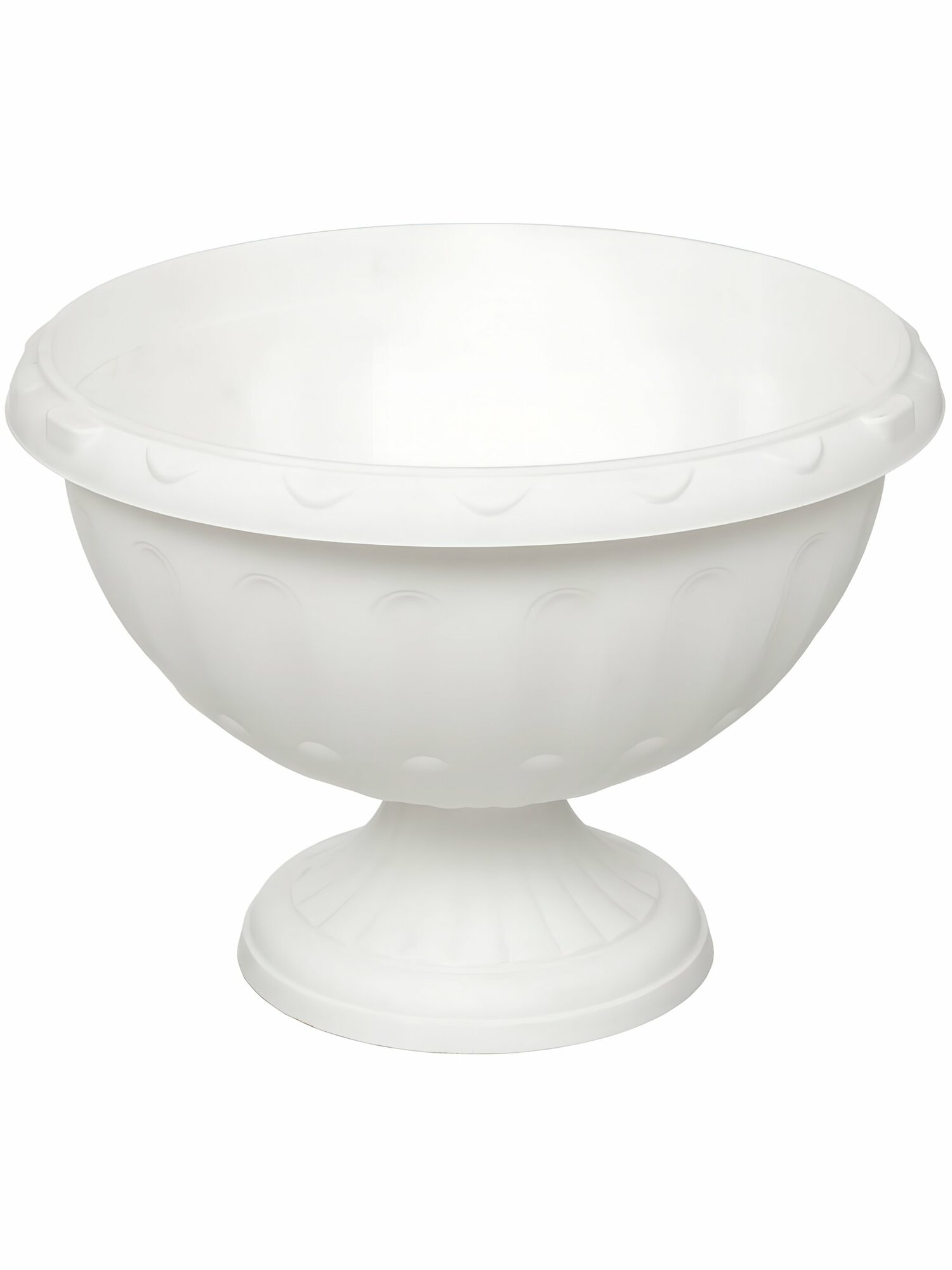 Вазон для цветов пластик, 8 л, d32х23 см, на низкой ножке, белый, Альтернатива, Джулия, М1389