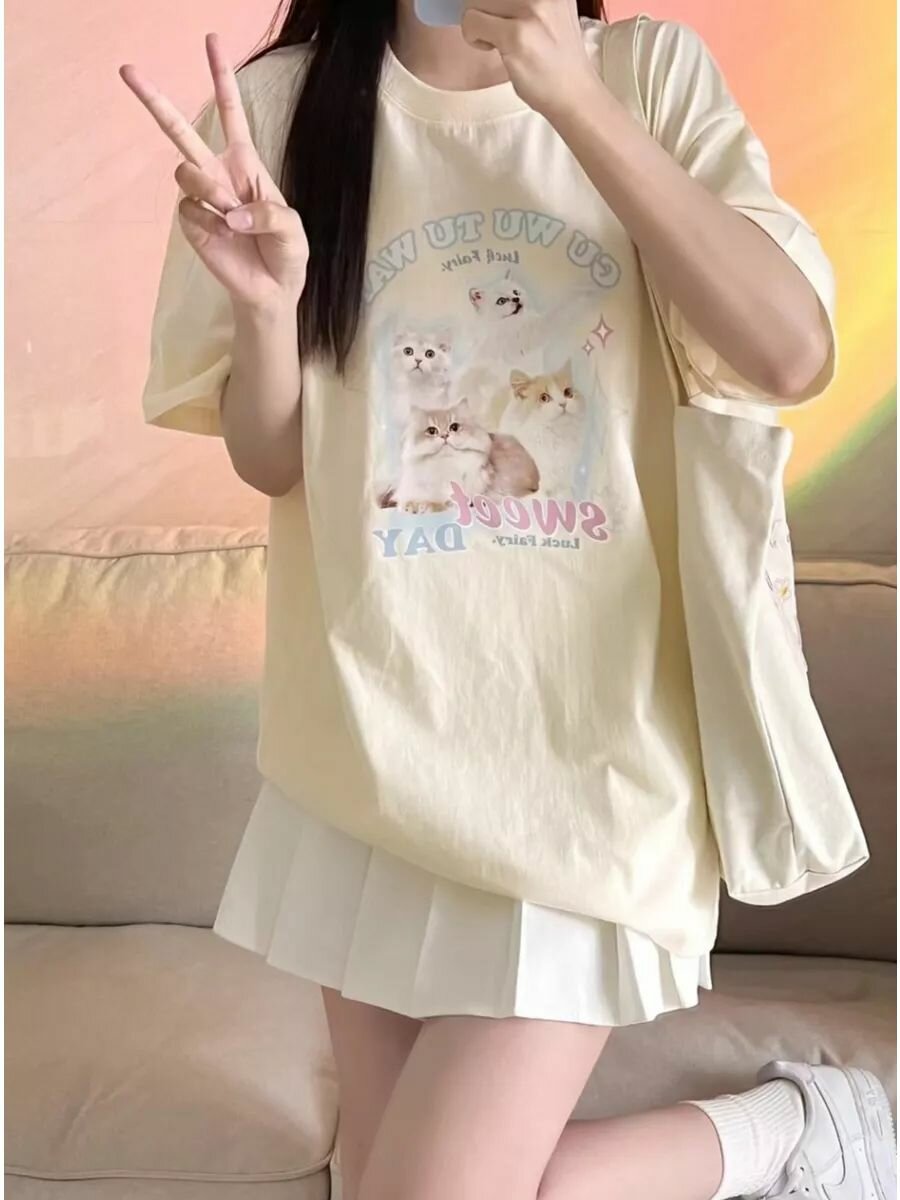 Футболка Аниме оверсайз с принтом – стильный и комфортный вариант для девушек и подростков