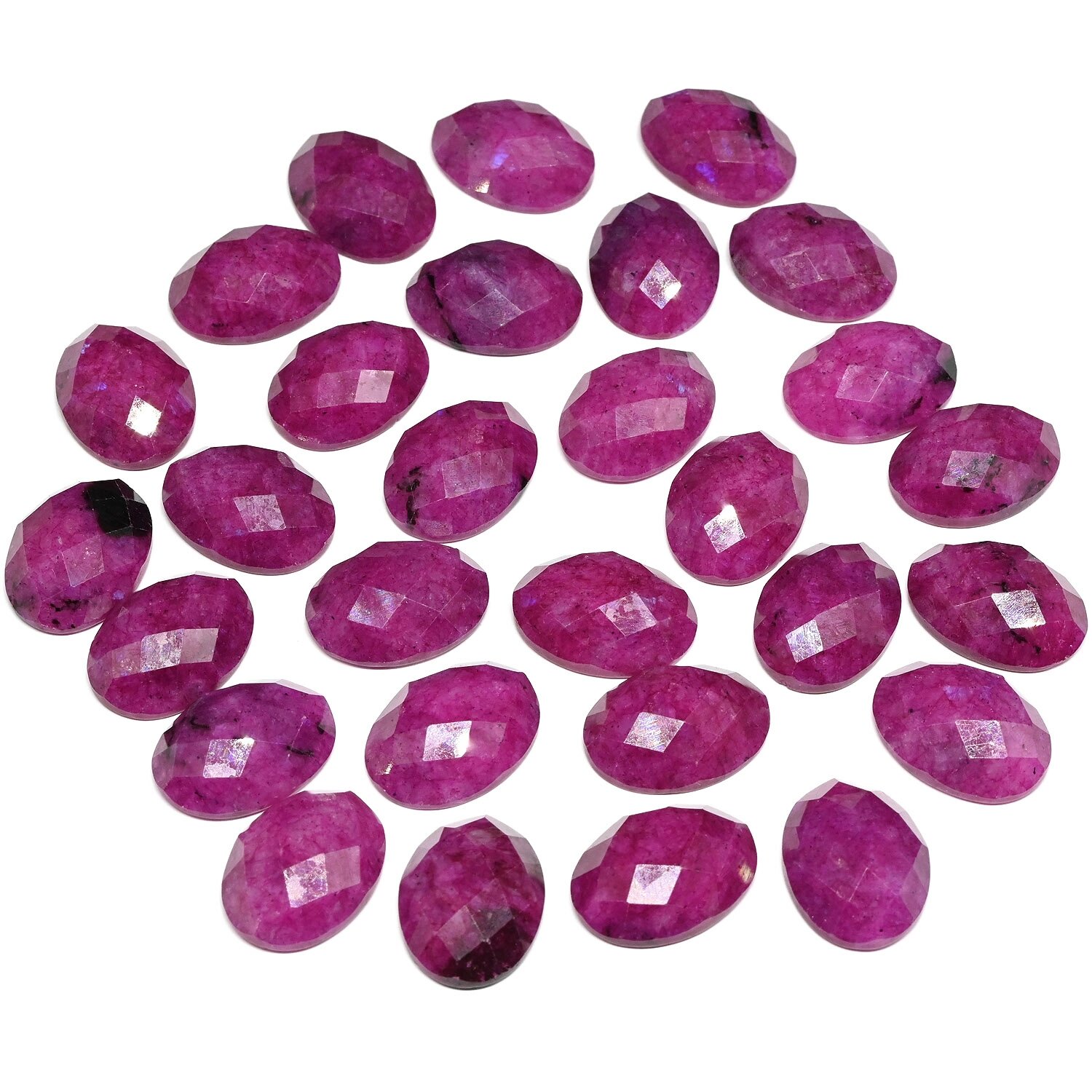 Кабошон из адуляра розового (лунный камень) овал граненый 20*15*6мм