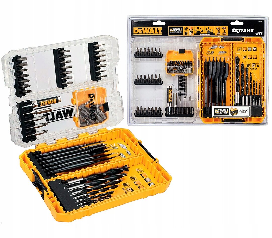 Набор Бит и Сверл Dewalt DT70758 IMPACT, 1/4 + Кейс, 57 Предметов