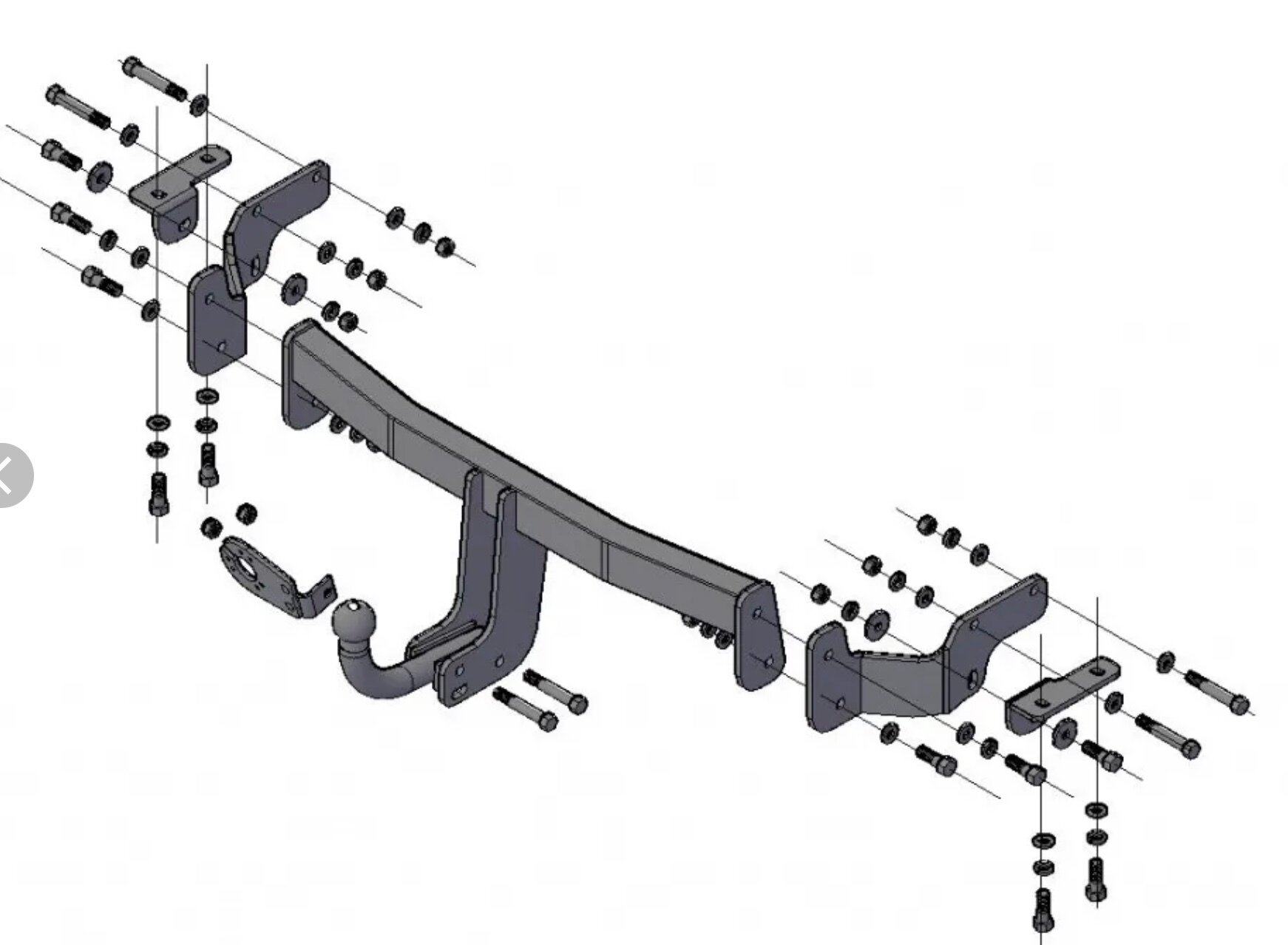 Фаркоп для Hyundai Santa Fe 2012-2018, Kia Sorento (кроме Prime) 2012-2020 крепление шара на двух болтах Трейлер.7231