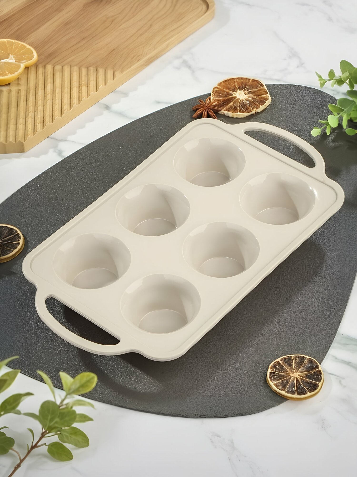 Форма для запекания силикон, 27х18.5 см, для кексов, с металлическим каркасом, бежевая, Daniks, Pollen, B030102