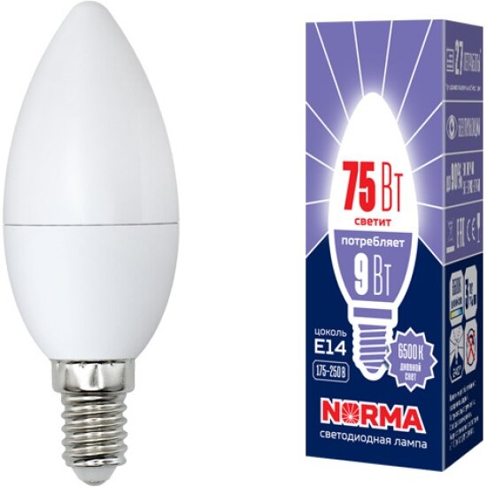 Светодиодная лампа Volpe LED-C37-9W/DW/E14/FR/NR
