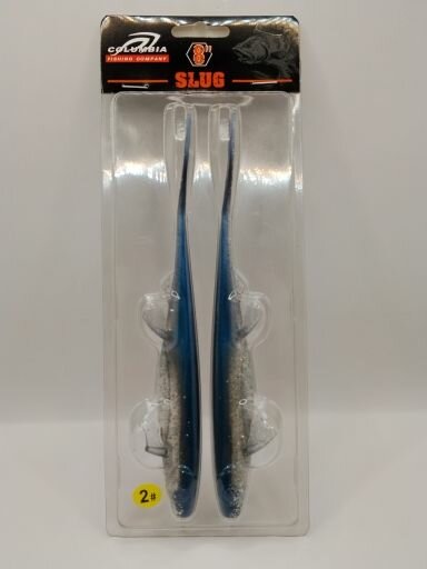 Силиконовая приманка SLUG 8" COLUMBIA fishing company: набор 2 шт, 20см, 25г, мягкая приманка на хищника