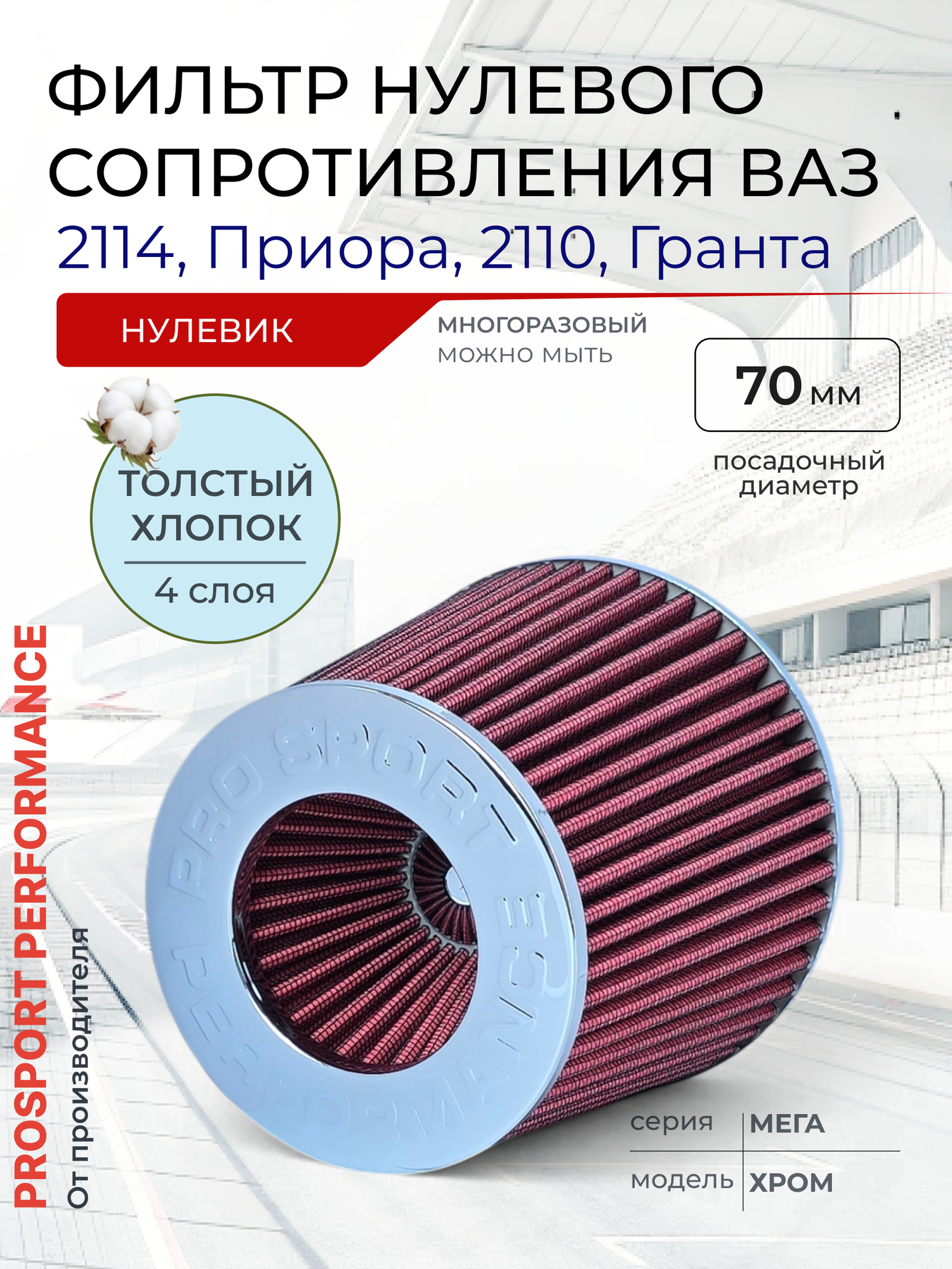 Фильтр нулевик на Приора 2114 2112 2110 Гранта 2107 Нива