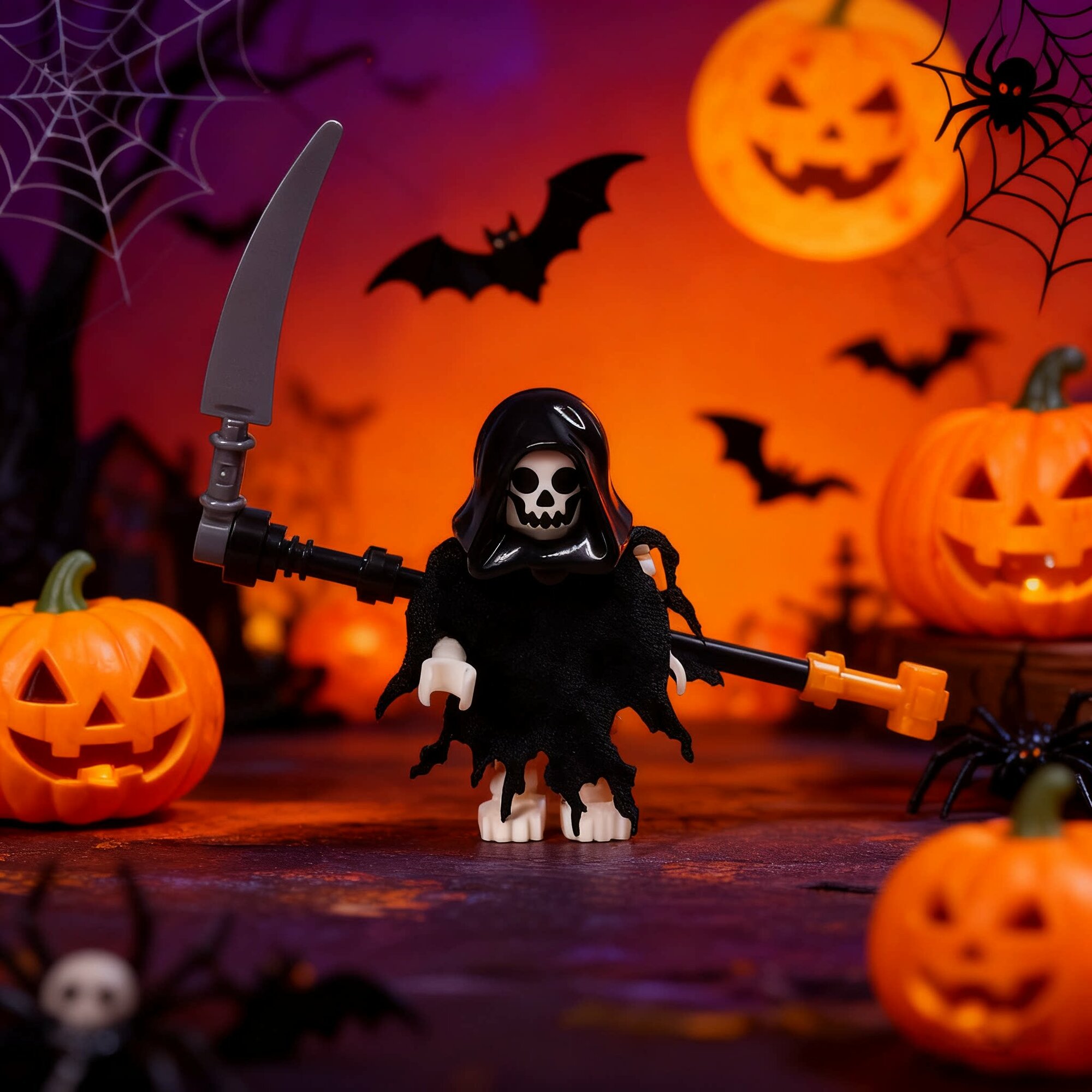 Минифигурка демона-скелета Lego, игрушка для детей, тематическая фигура Хэллоуина