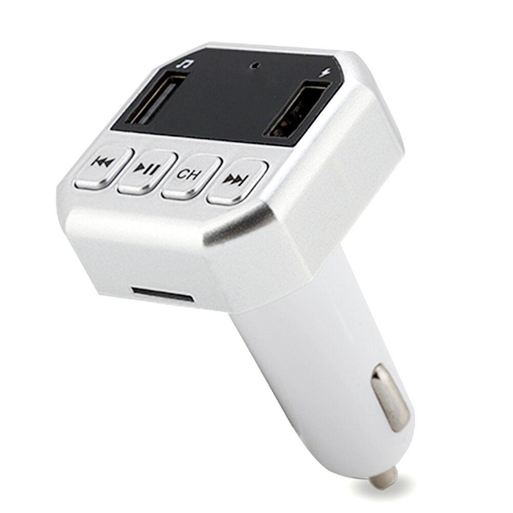 Автомобильный FM-передатчик Bluetooth CARB8 с MP3, громкой связью, зарядкой (серебристый)