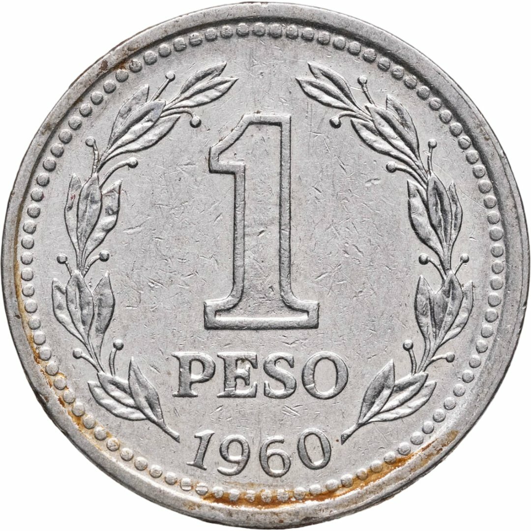 Аргентина 1 песо peso 1960, Сталь, в сохранности VF-XF
