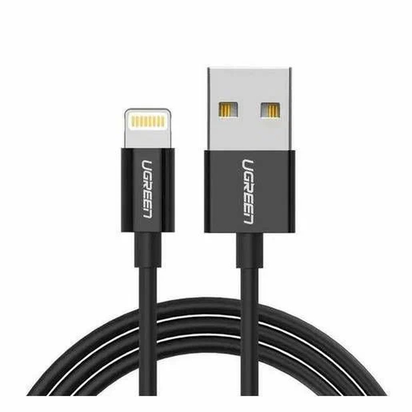 Кабель UGREEN US155 (80823) USB-A Male to Lightning Male Cable Nickel Plating ABS Shell. Длина: 2м. Цвет: черный