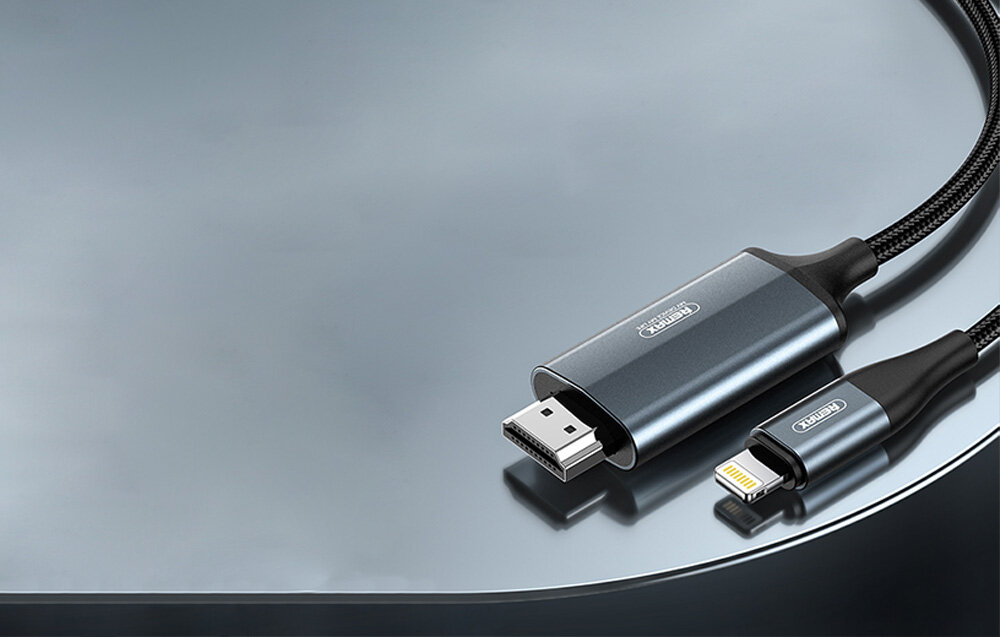 Видеокабель Remax Yeelin Series RC-C017i, Lightning (M) to HDMI (M), 2 метра, Tarnish