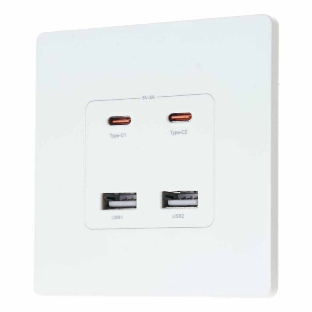 Усовершенствованный USB-розетка, установленные на поверхности четыре