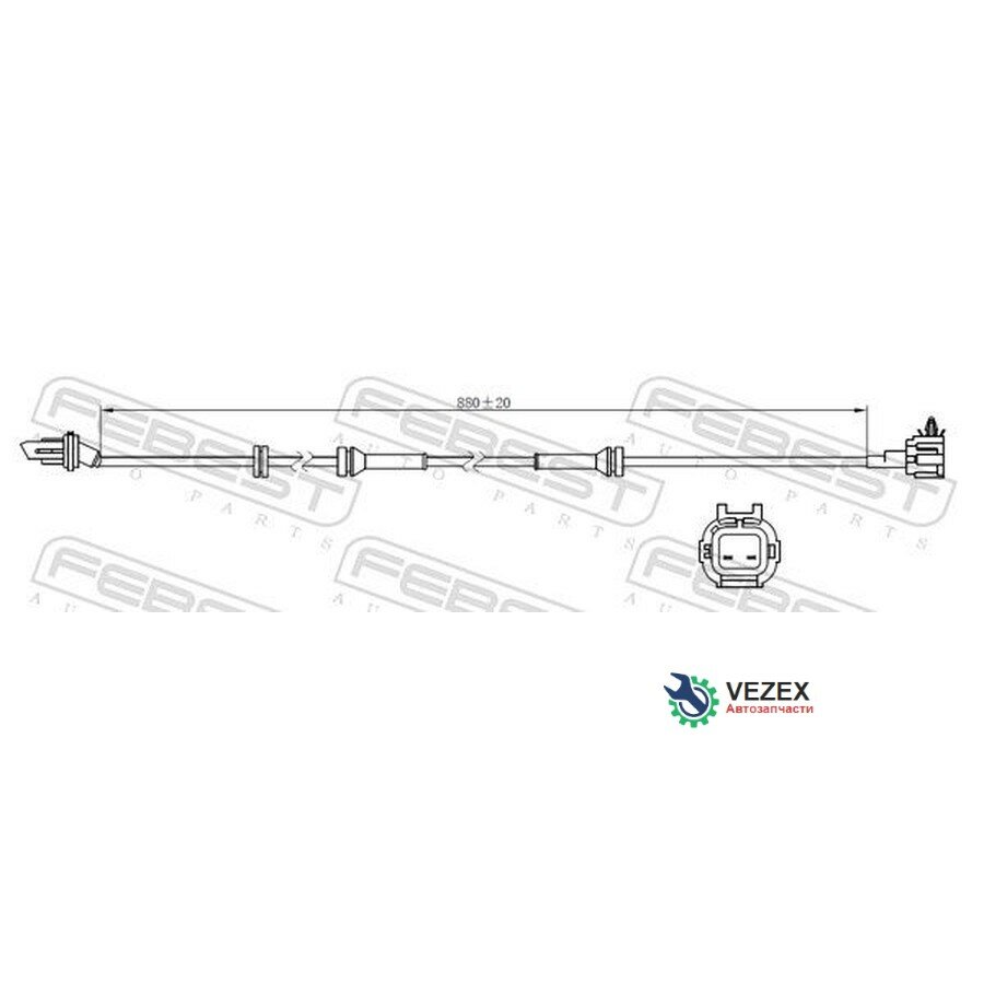 FEBEST 02606019 датчик ABS задний правый!\ Nissan Navara 05>