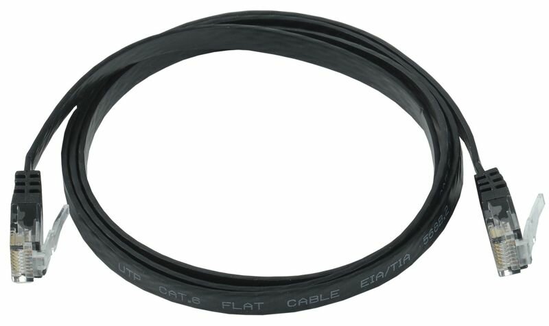 Патч-корд кат.6 UTP плоский 2м черн. ITK PC09-C06U-2M-FL