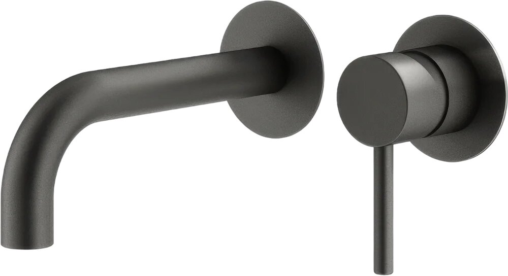 Смеситель для раковины Plumberia Selection Ixo KITXO1135GR250 встраиваемый, скрытого монтажа, серый, матовый, кран для ванной в раковину, из латуни, рычажный, с керамическим картриджем