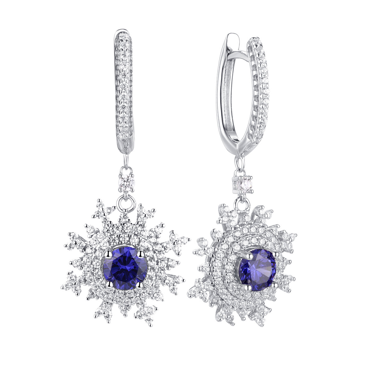 Серьги, серебро, 925 проба, фианит