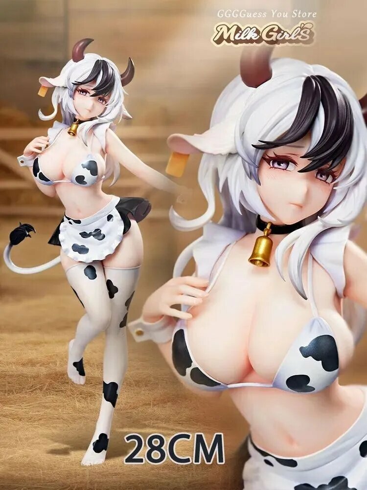 Аниме фигурка Original Milk Girls 1/6 Black And White 25cm