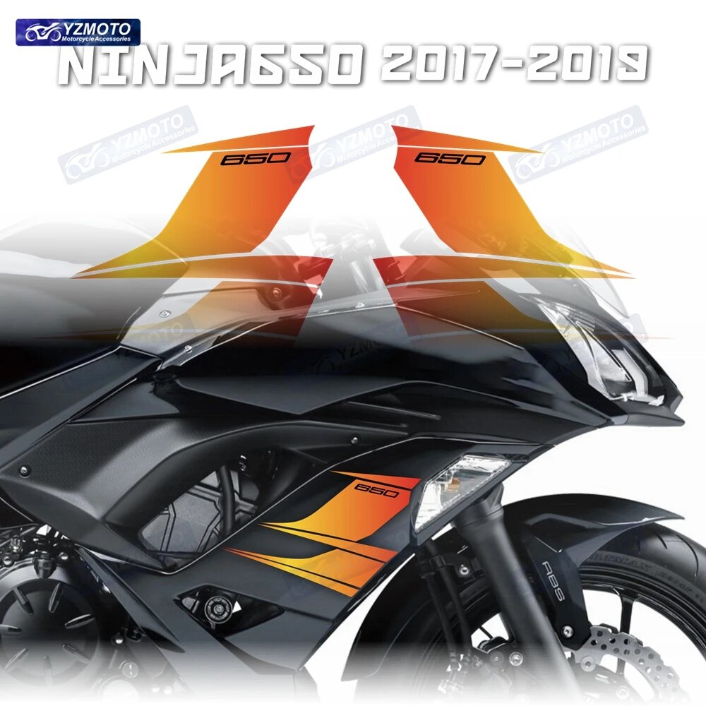 Наклейки на обтекатель Ninja 650 2017-2019, Цвет: 008