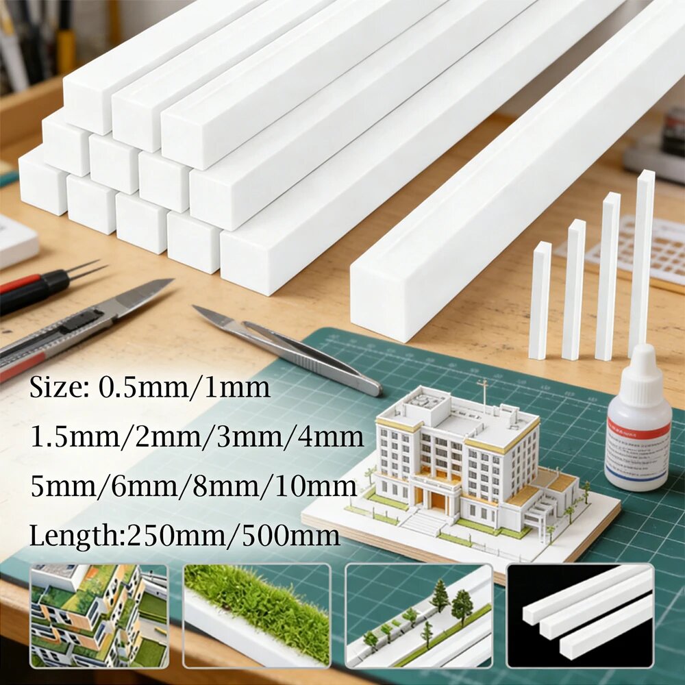 Стержни ABS квадратные 0.5x250mm, 50шт