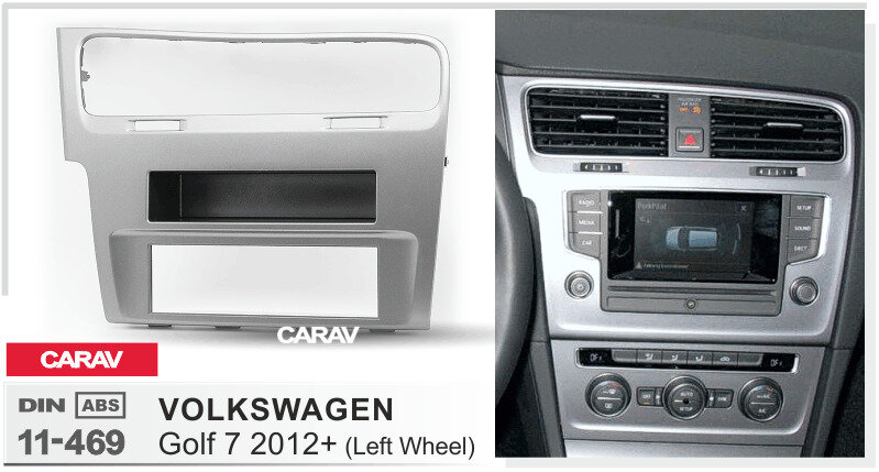 Переходная рамка 1-DIN для VOLKSWAGEN Golf 7 2012+ с карманом / руль слева CARAV 11-469