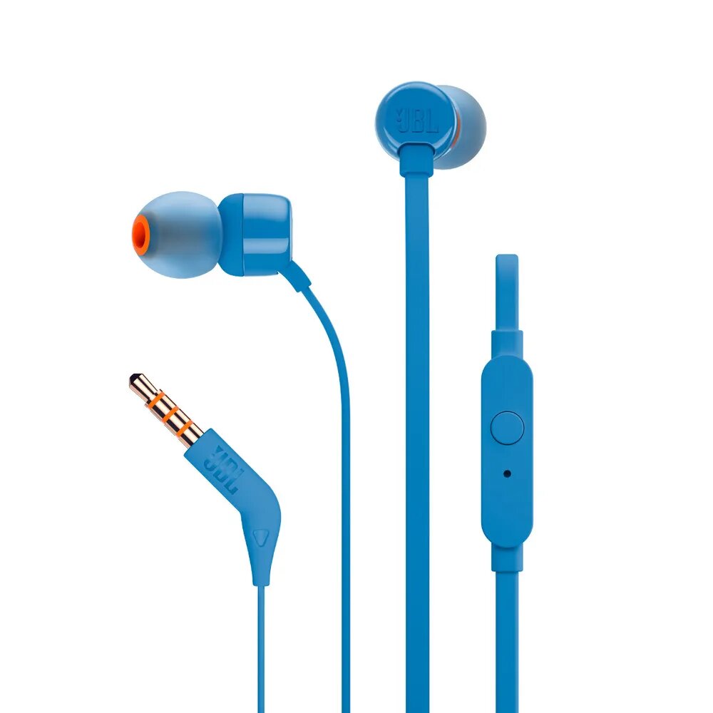 Наушники проводные с микрофоном JBL Tune 110, 3.5 мм, синий