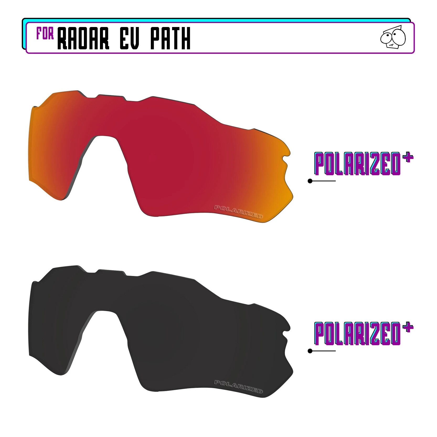 EZReplace Поляризованные линзы для Oakley Radar EV Path BlackPPlus-RedPPlus
