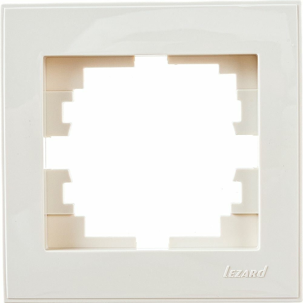 Горизонтальная рамка LEZARD RAIN крем с бок. вст. 703-0303-146