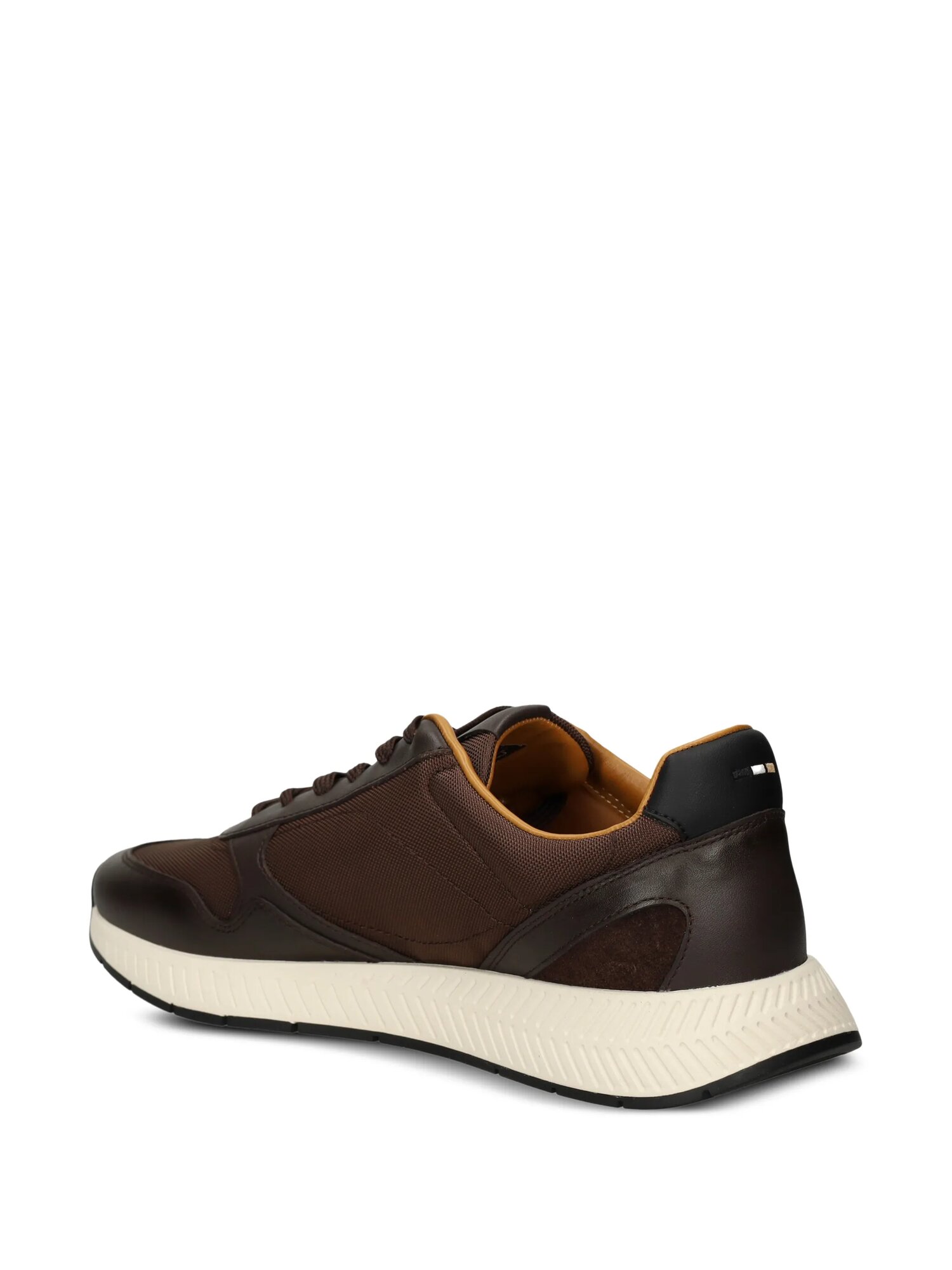 Кроссовки BOSS Leather-trim panelled sneakers, размер 44, коричневый — фото 1