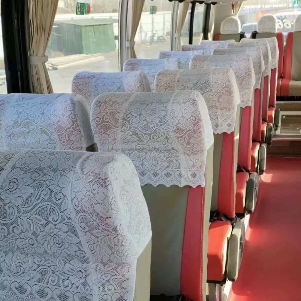 Белый деловой чехол для сиденья автобуса с кружевным декором для стульев переговорной комнаты, 1 шт